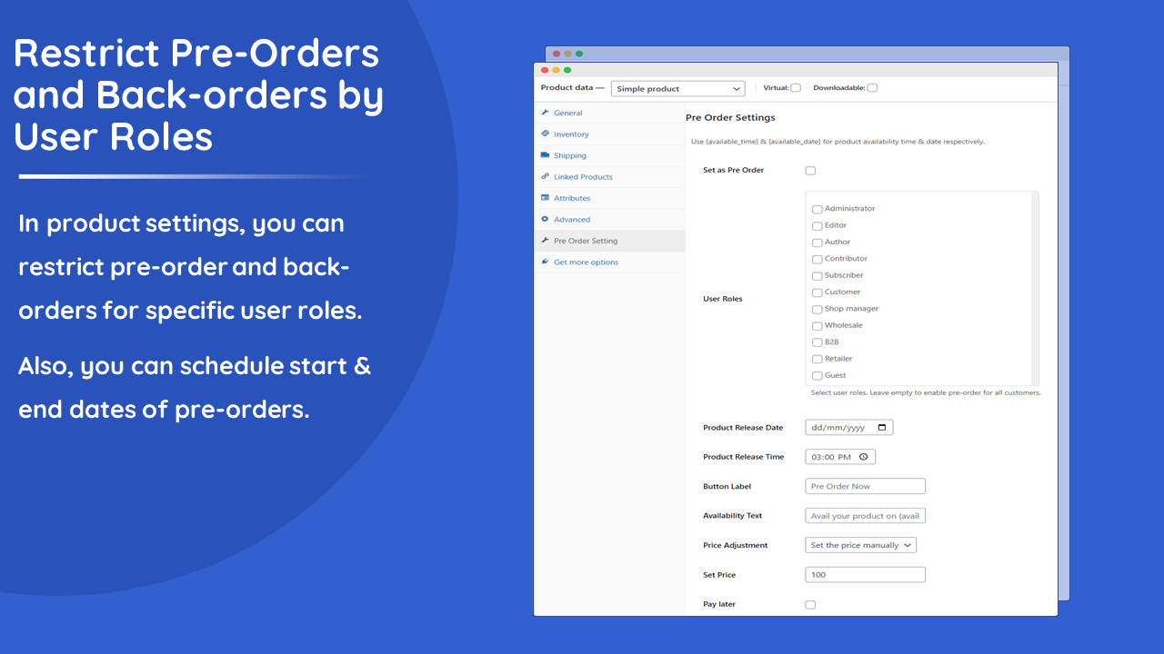 WooCommerce Pre Order - Advanced Back Order